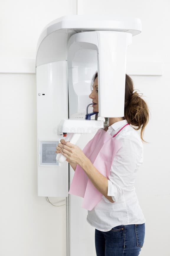 Side View of Patient Using Digital Panoramic Xray Machine Stock Image ...