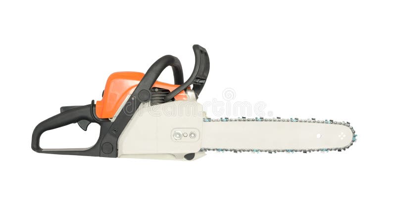 Side View of Petrol Chainsaw Stock Image - Image of background ...