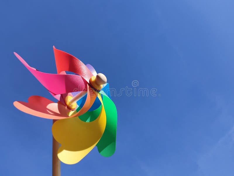 Side View of a Pinwheel in Front of the Summer Sky Stock Photo - Image ...