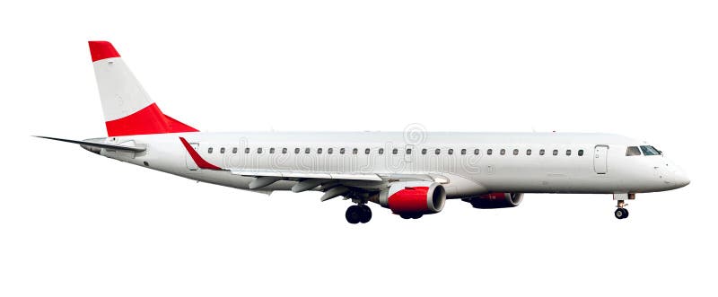 Side View of Plane Isolated on White Background Stock Image - Image of ...