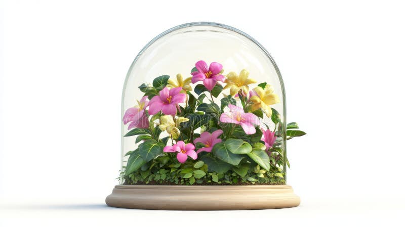 Side View of a Plant Dome on a White Background, Featuring Sharp ...