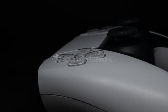 Side View of a Playstation 5 Controller on a Black Background Stock ...