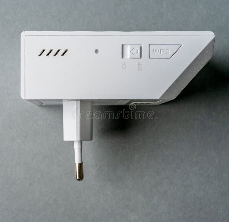 Side View of Plug in Wifi Range Extender.. Stock Photo - Image of plug ...