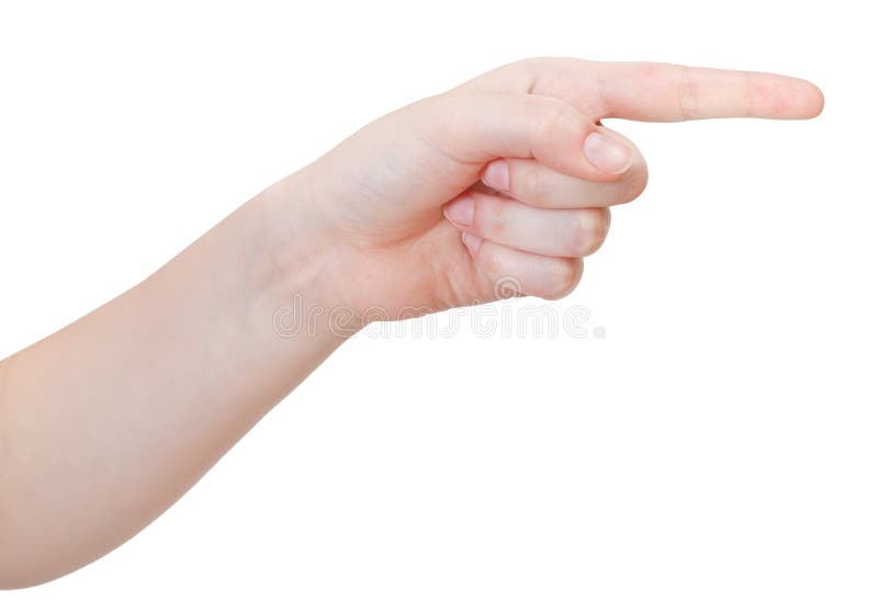 Side View of Pointing Index Finger - Hand Gesture Stock Photo - Image ...