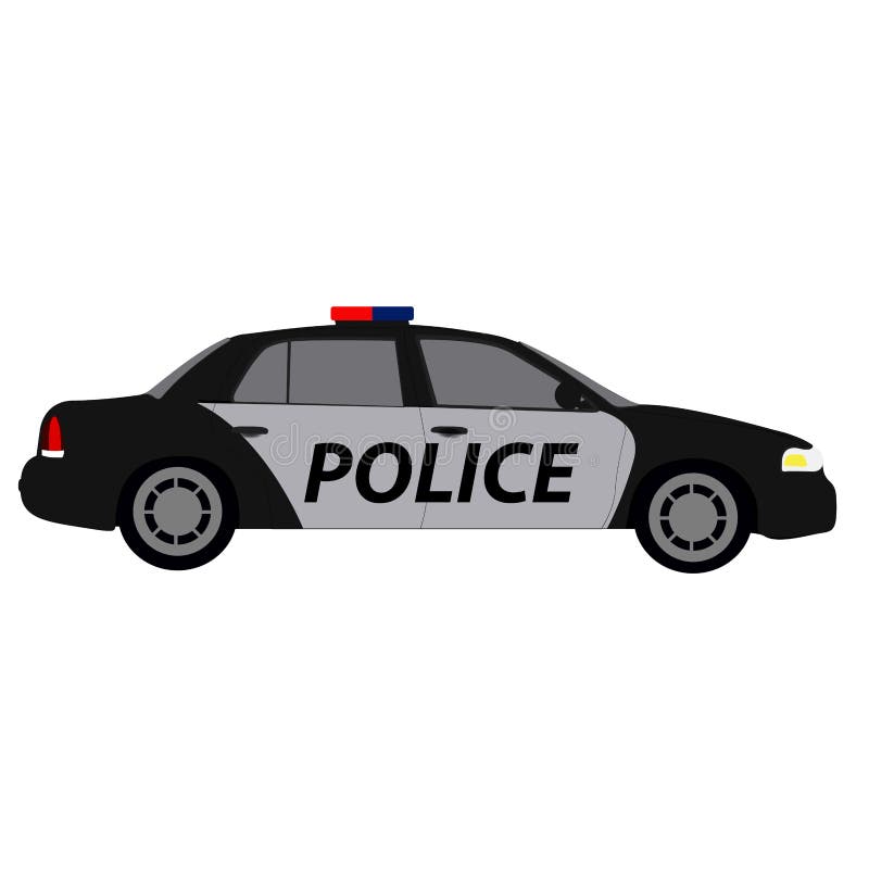 Side view of a police car stock vector. Illustration of engine - 93510125