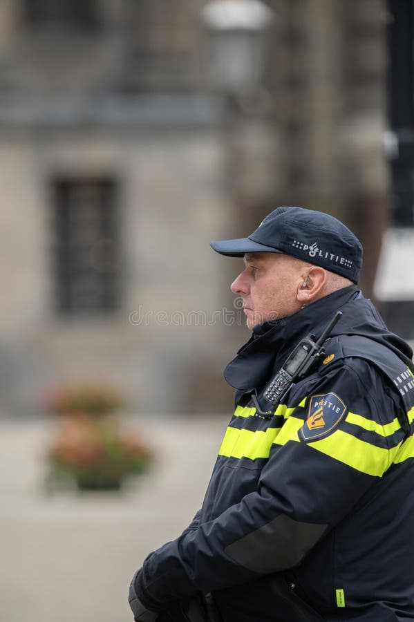 Side View Police Man at Amsterdam the Netherlands 10-12-2024 Editorial ...
