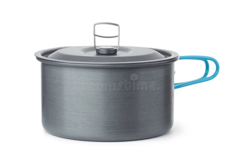 Side View of Portable Camping Cooking Pot Stock Photo - Image of picnic ...