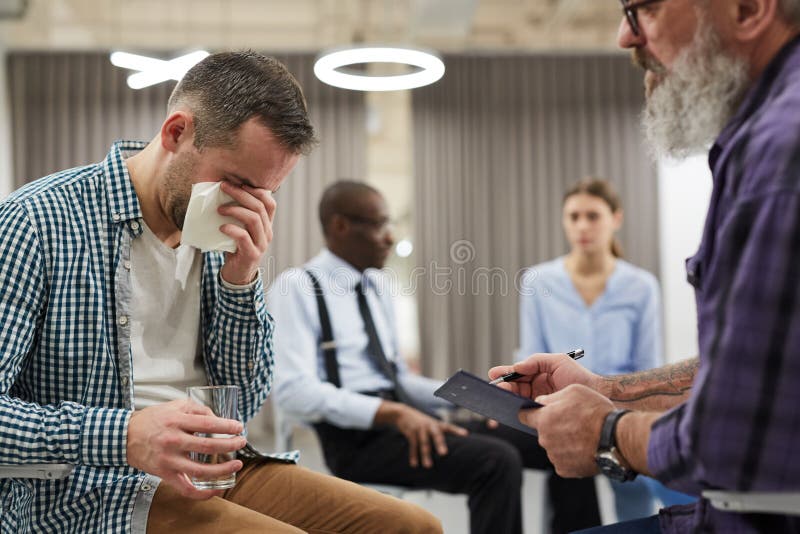 Therapy Session in Support Group Stock Photo - Image of grief ...