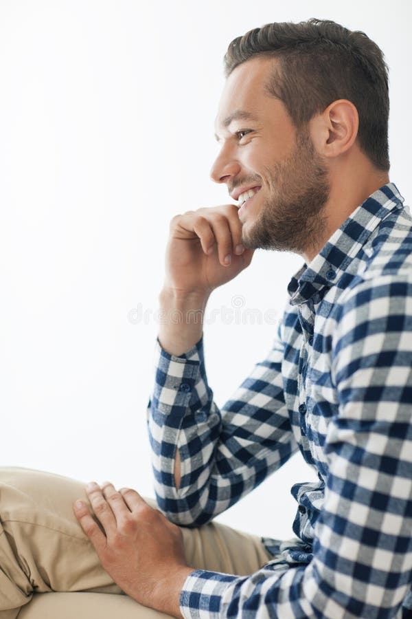 Man Sitting Chair Laughing Side View Stock Photos - Free & Royalty-Free ...