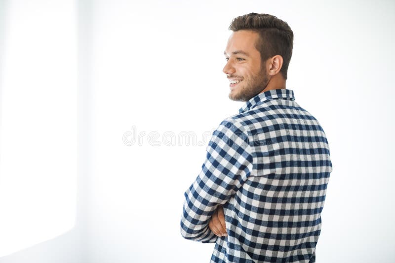 Side View Portrait of Young Man Stock Image - Image of male, college ...
