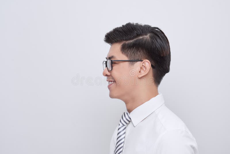 Side View Portrait of Stylish Young Man Looking Away Stock Photo ...