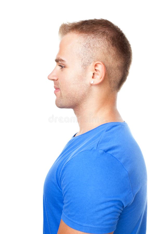 Side View of a Handsome Man Facial Portrait Stock Photo - Image of ...