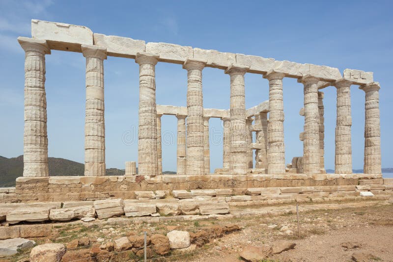 Side View of the Poseidon Temple Stock Photo - Image of craft, kato ...