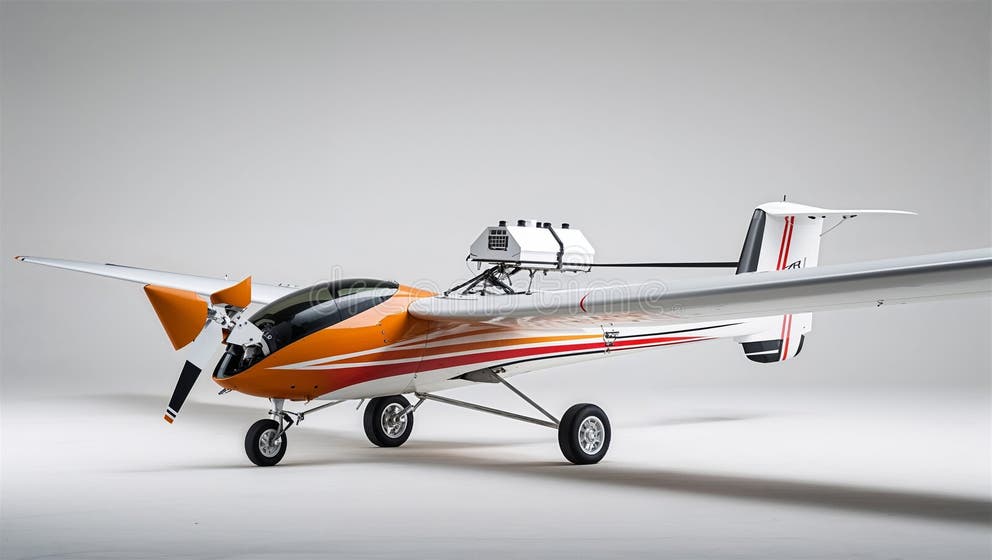 Side View of a Powered Glider with Extended Wings and Engine Mount on ...