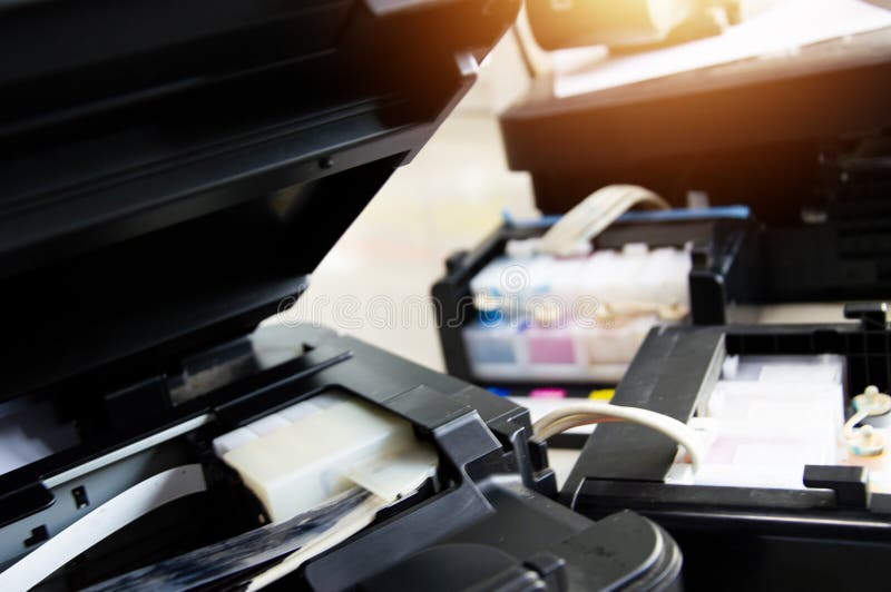 Side View of the Printer and Ink Tank Stock Photo - Image of print ...