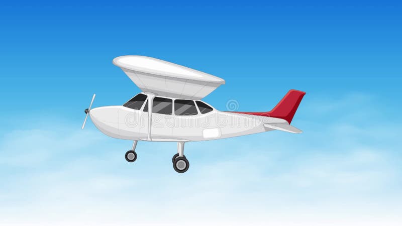 Side View of a Private Airplane Flying Fast Above Clouds Stock Video ...