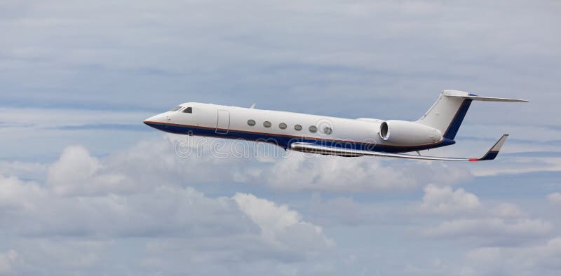 Side View of a Private Jet Flying Stock Photo - Image of front, flight ...
