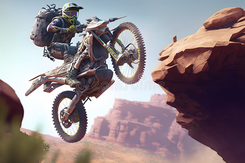 Side View of the Professional Motorcycle Rider Driving on the Mountains ...