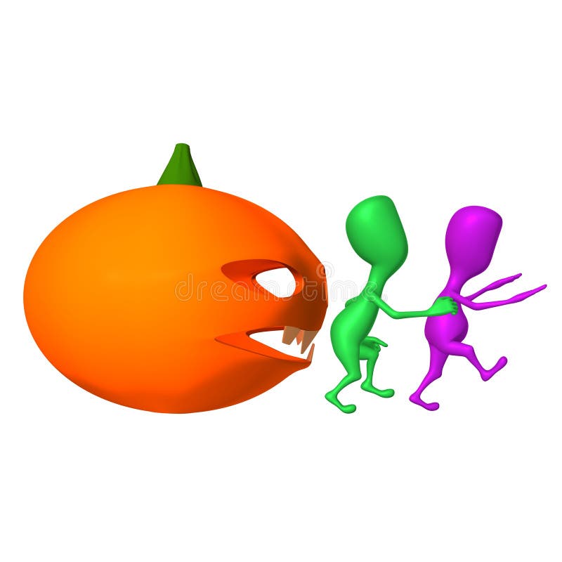 Side View Puppet Followed by Big Pupkin Stock Illustration ...