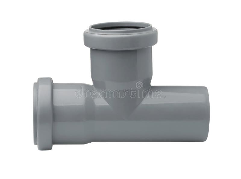Side View of PVC Drain Pipe Elbow Tee Fitting Stock Image - Image of ...