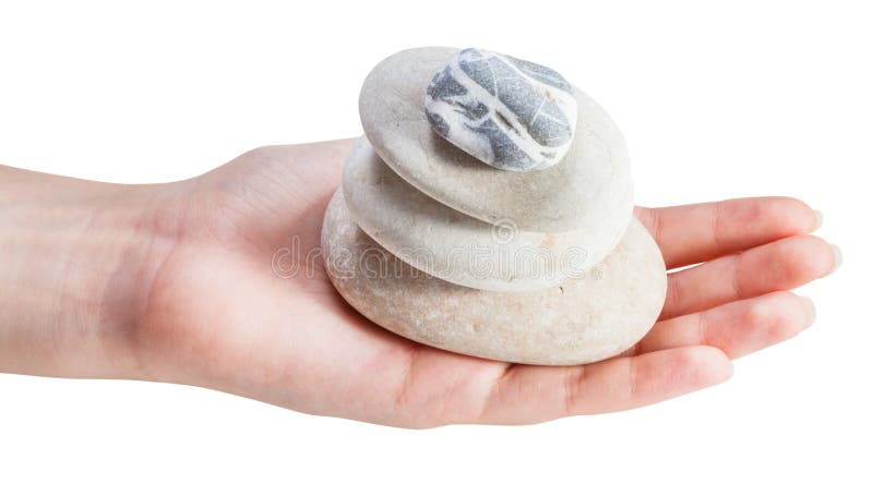 Side View of Pyramid from Beach Pebble on Palm Stock Image - Image of ...