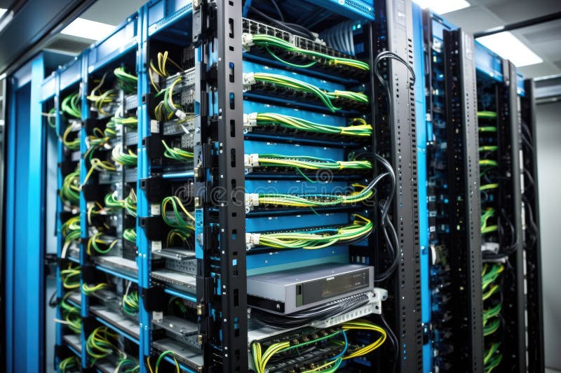 Side View of Rack-mounted Servers Stock Illustration - Illustration of ...