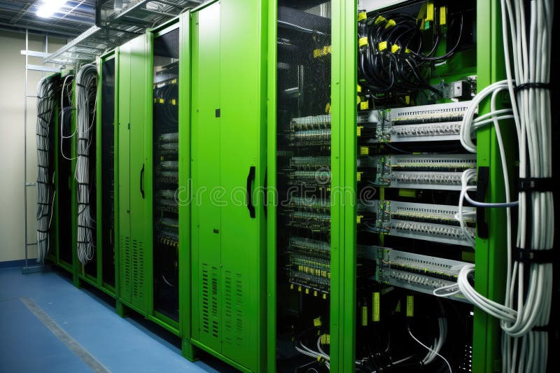 Side View of Rack-mounted Servers Stock Illustration - Illustration of ...