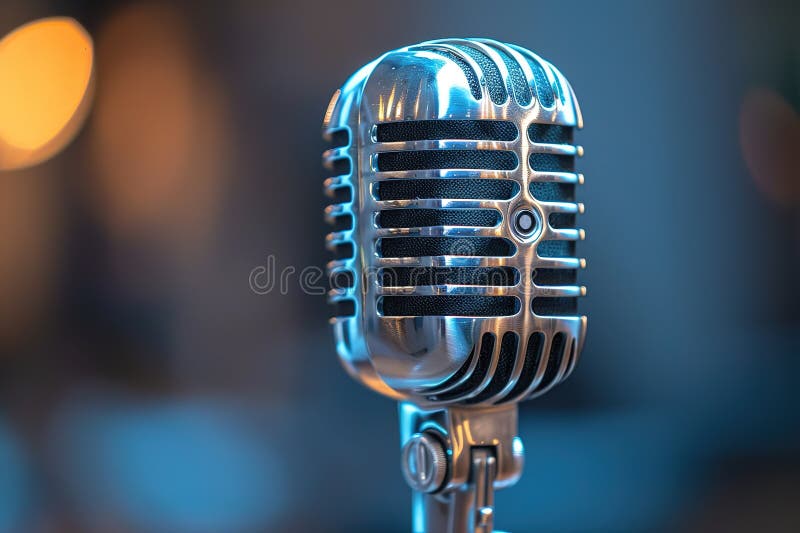 Side View of a Radio Microphone with Copy Space for Text Stock ...