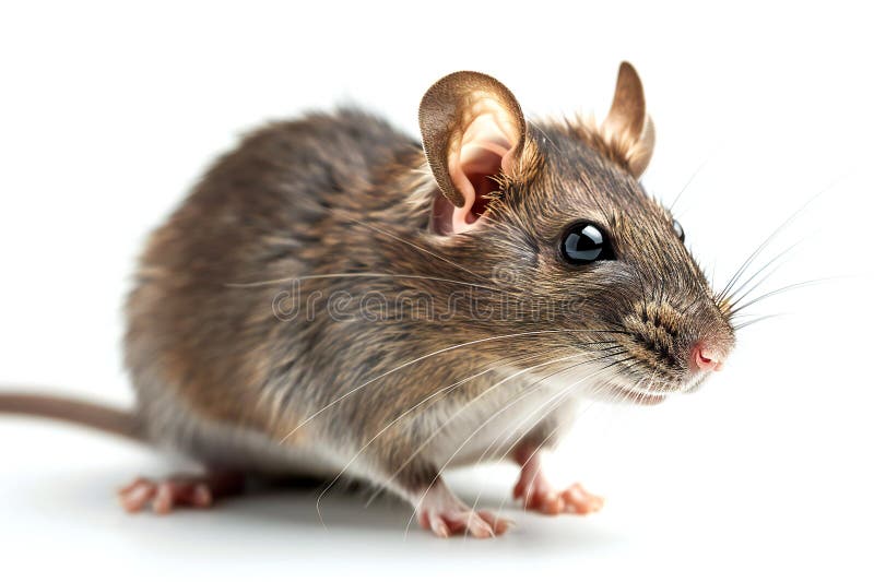 Side View of Rat Standing on Hind Legs Isolated White Background Stock ...