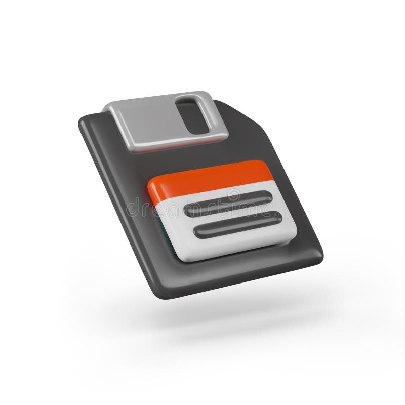 Side View on Realistic Diskette. Concept of Storing Information on ...