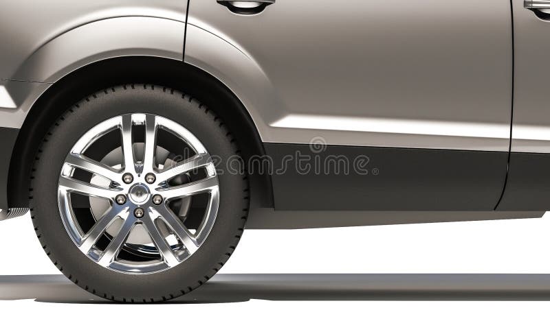 Side View of the Rear Part of a Hatchback Car 3D Rendering Stock ...