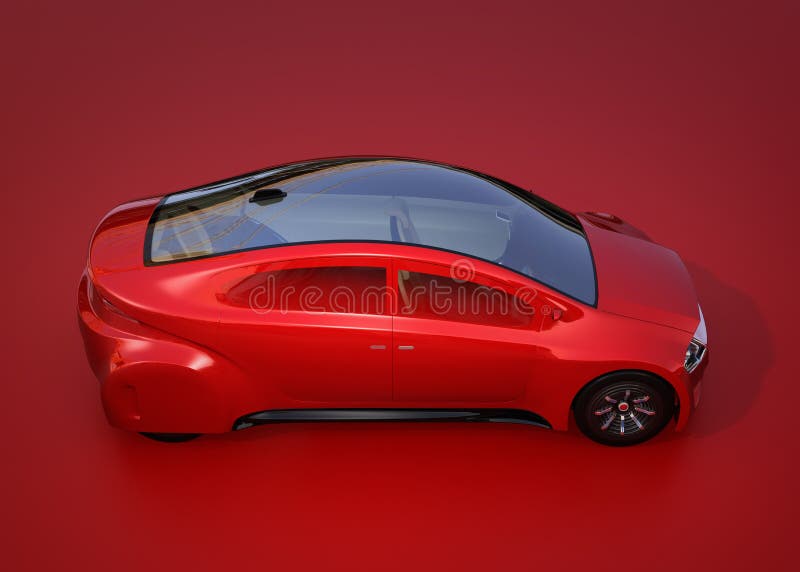 Exterior of Autonomous Electric Car on White Background Stock ...