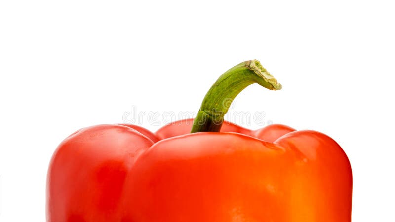 Side View, Red Bell Pepper on a White Background Stock Photo - Image of ...