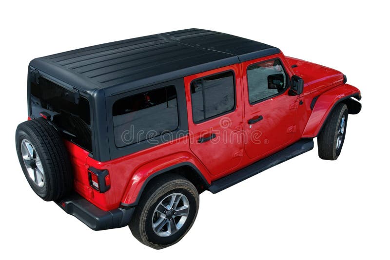 Side View of Red Offroad Car Stock Image - Image of perspective, family ...