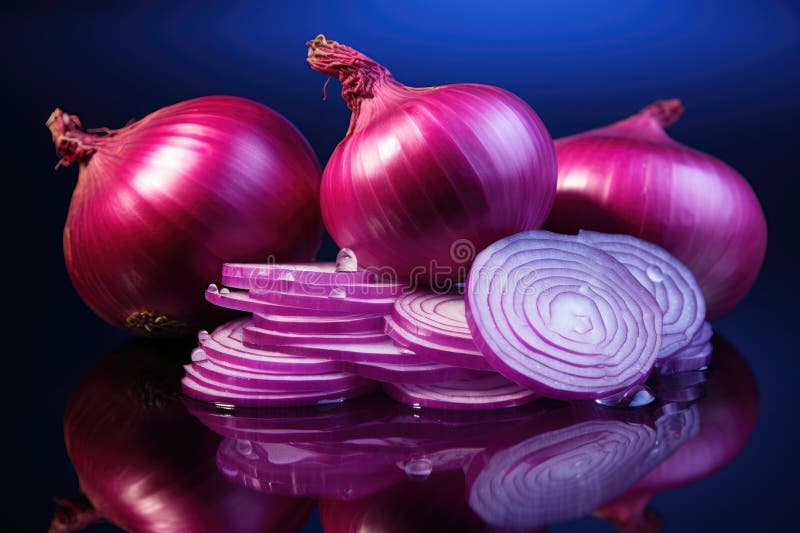 Side View of the Red Onion Slices in Purple Back Stock Illustration ... Side View of the Red Onion Slices in Purple Back Stock Illustration ...