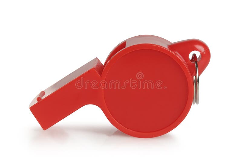 Red plastic whistle stock image. Image of equipment - 267092747