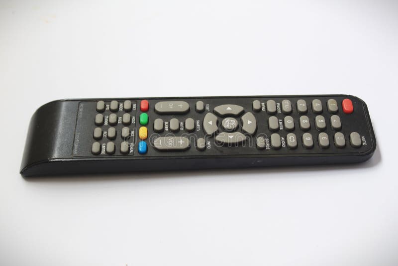 Side View of Remote Black on White Background Stock Image - Image of ...