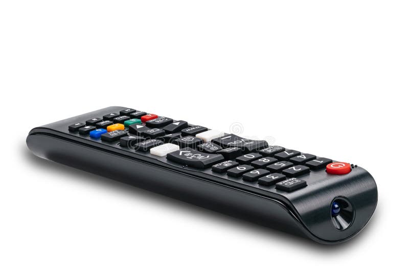 Side View of Remote Control for Television on White Background Stock ...
