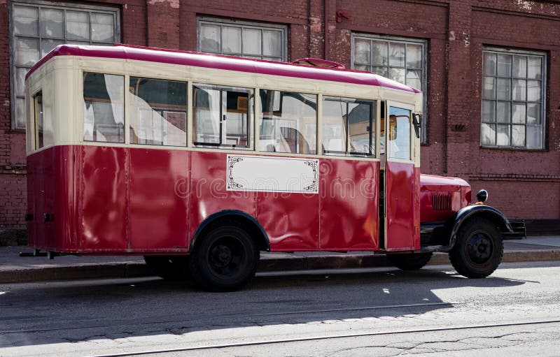 Side view Retro style bus editorial stock image. Image of vehicle ...
