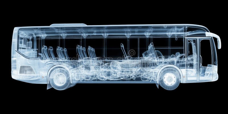Transparent View of a Modern Bus Technology and Interior Design ...