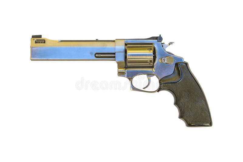 Revolver Side View Isolated Photo Stock Photo - Image of revolver, army ...
