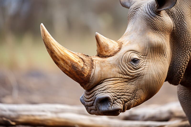 Side View of Rhinoceros with Horns Stock Illustration - Illustration of ...