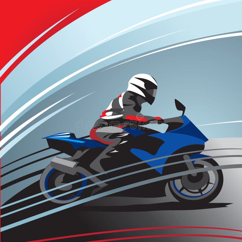 Motorcycle Racer on the Move, Rear View. Vector Stock Vector ...
