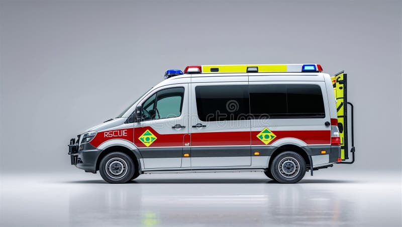 Side View of a Road Rescue Van with Equipment Side Panels and No Logos ...