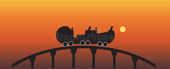 Side View of Roller Coaster Track Stock Illustration - Illustration of ...