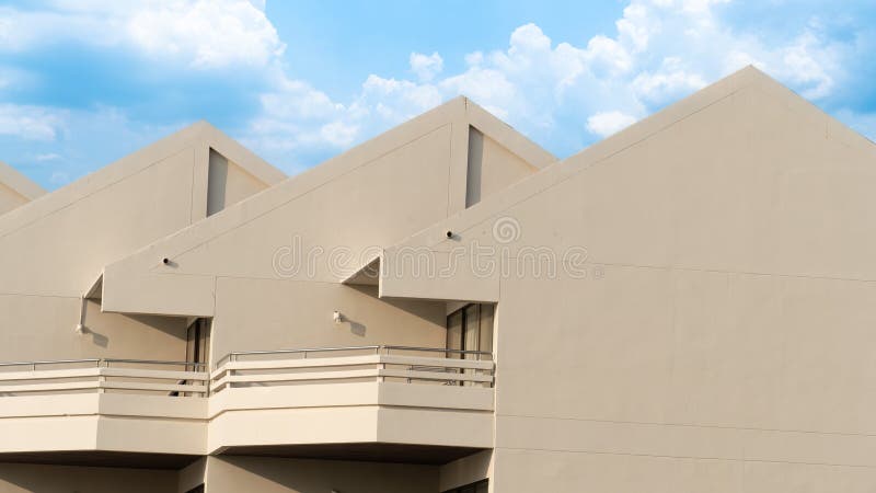 Side View of the Roof of the Building Lined Up in Three Rows. Stock ...