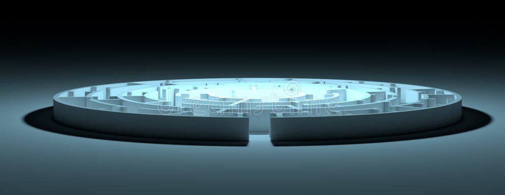 Side View of Round Maze with Enter Stock Image - Image of round ...