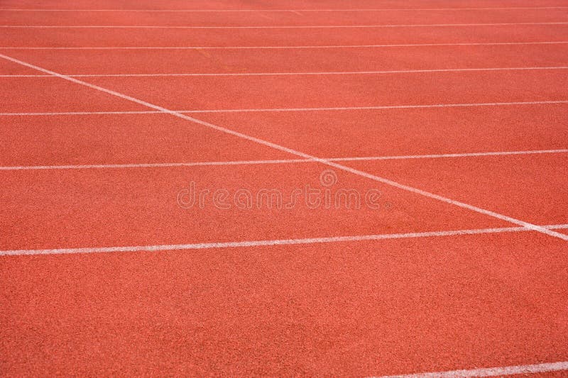 Side View of Running Track with White Line Racetrack Outdoor Stadium ...