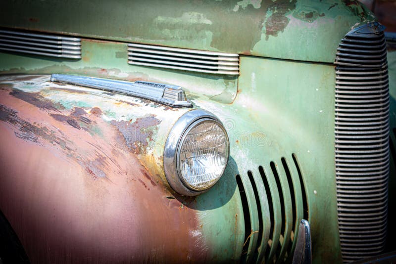 Side View of a Rusted Old Classic Truck Fender Stock Image - Image of ...