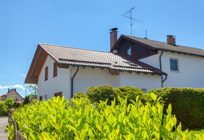 Side view of rustic house stock photo. Image of garden - 157109800